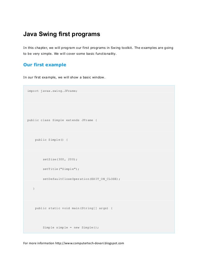 The java swing_tutorial