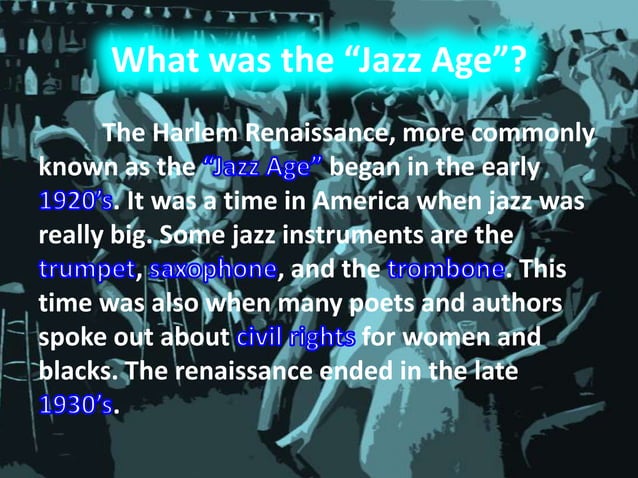 The Jazz and Harlem Renaissance | PPTX
