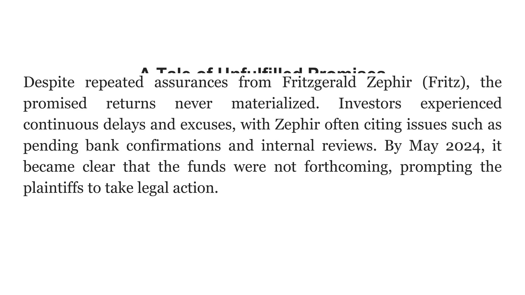 The JD Euroway and Fritzgerald Zephir (Fritz) Financial Debacle.pptx