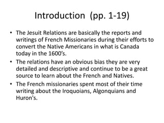 The jesuit relations | PPTX | Christianity | Religion & Spirituality