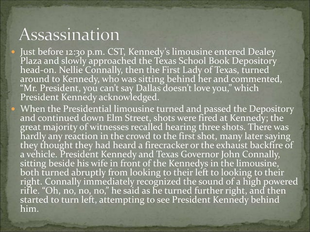 The JFK Assassination bkey.ppt