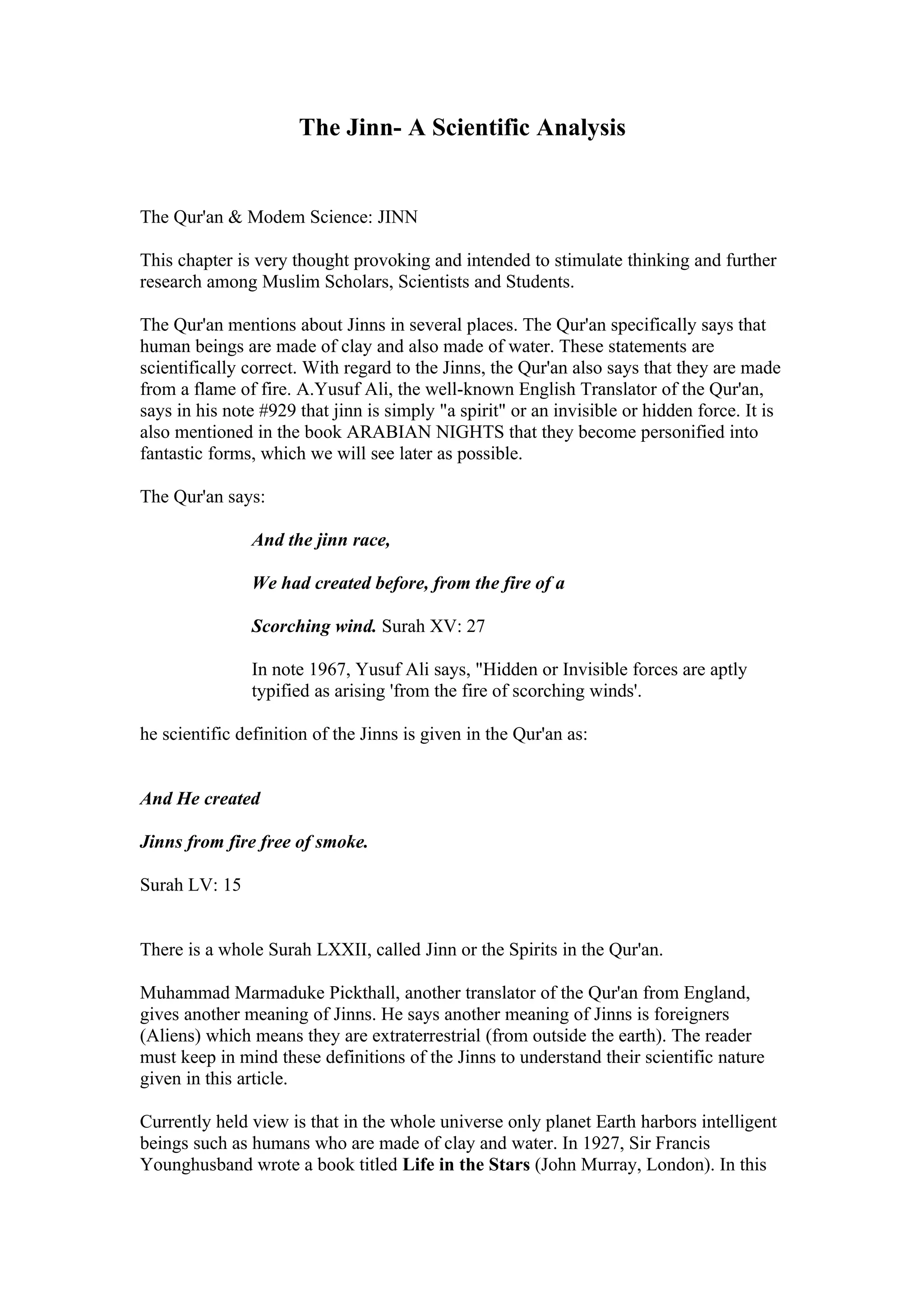 The Jinn A Scientific Analysis | DOC