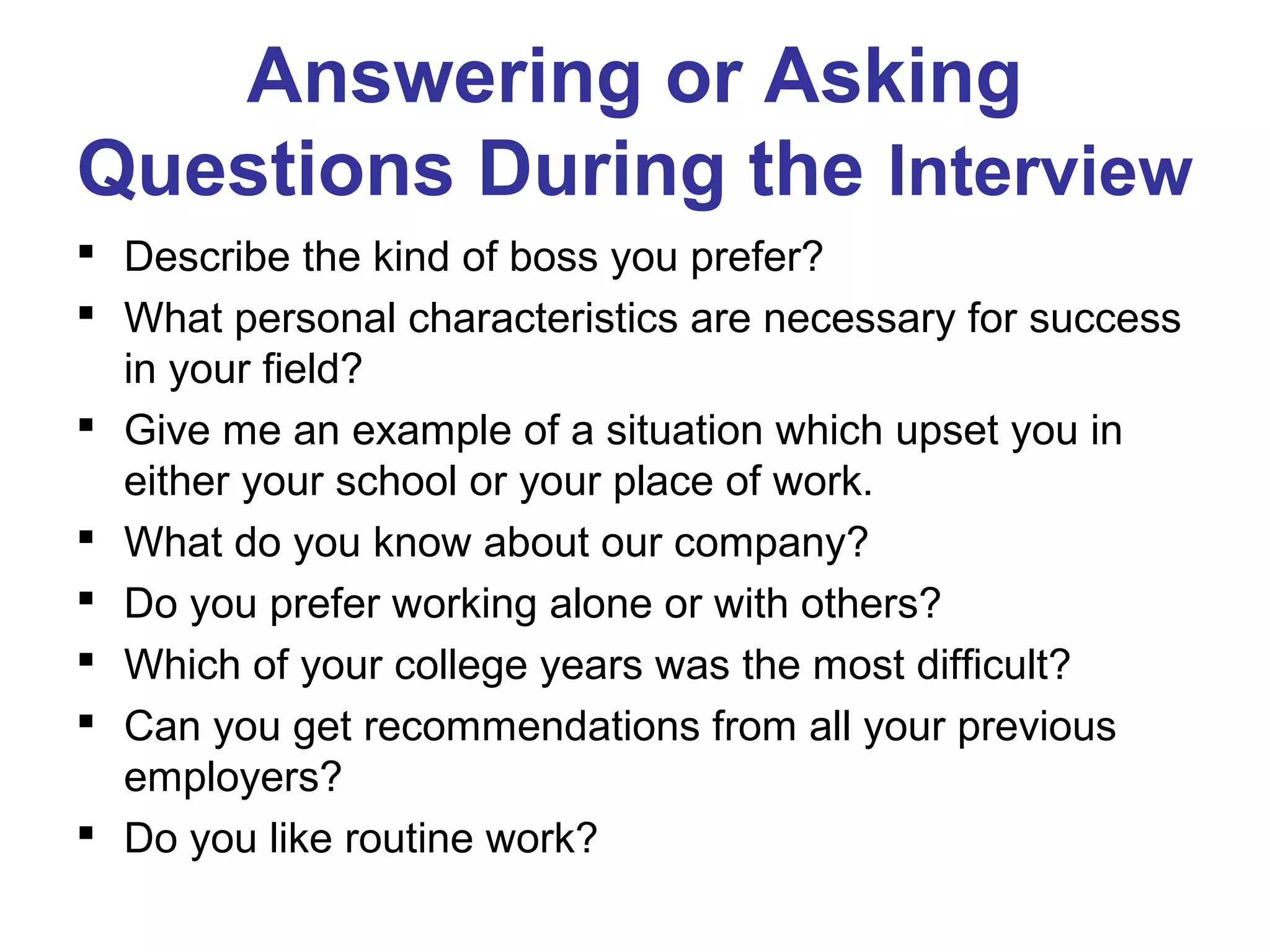 The job application process interview | PPT