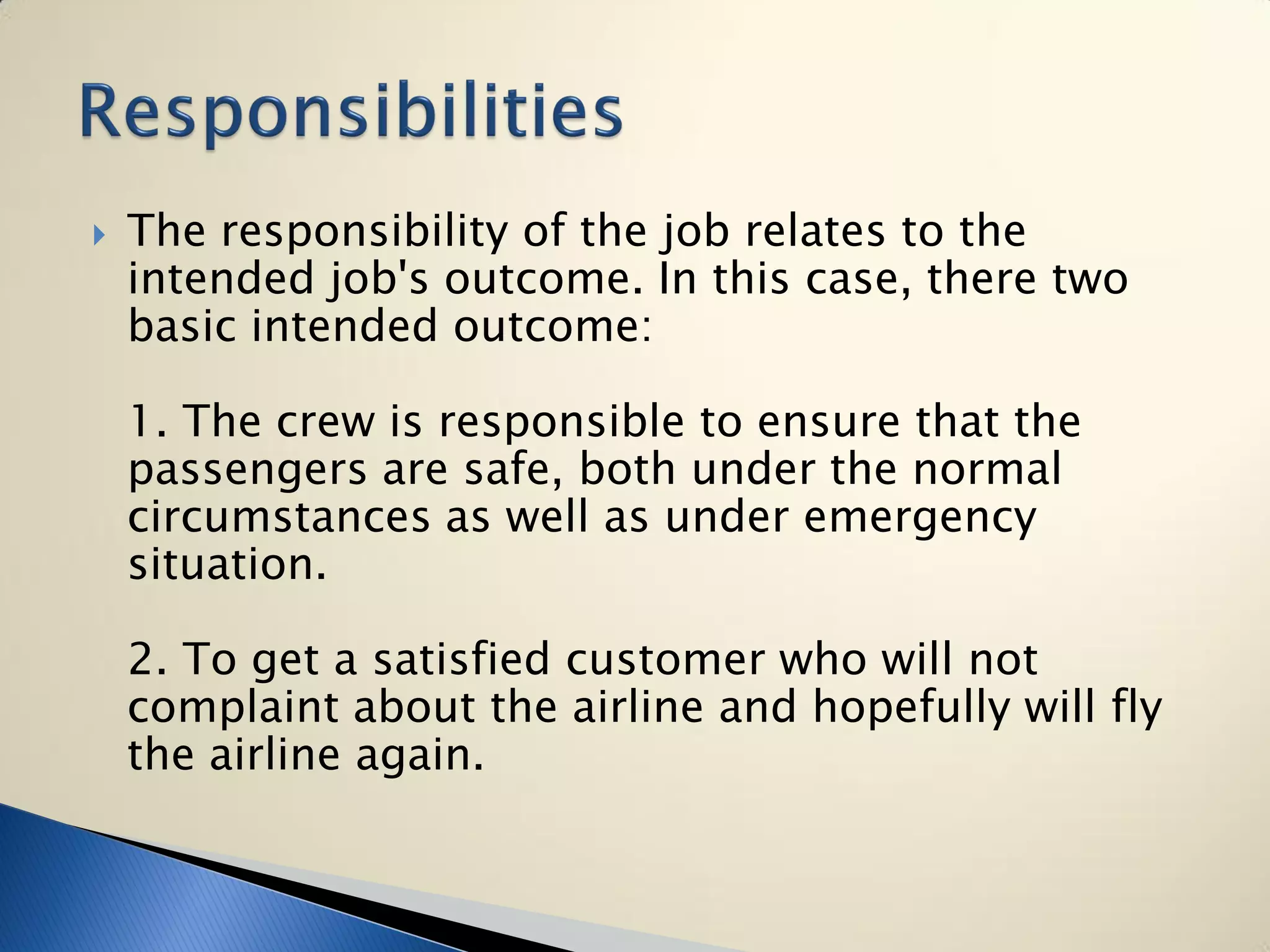 The job of cabin crew | PDF