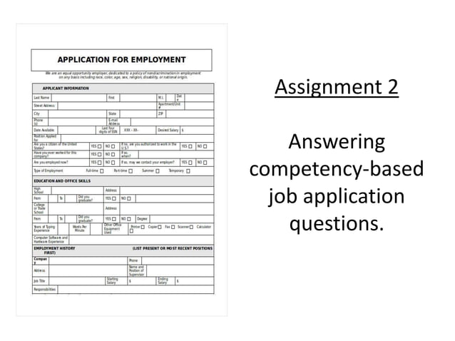 Answering Job Application Questions | PPT