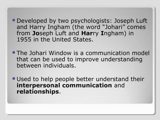 The johari window | PPT