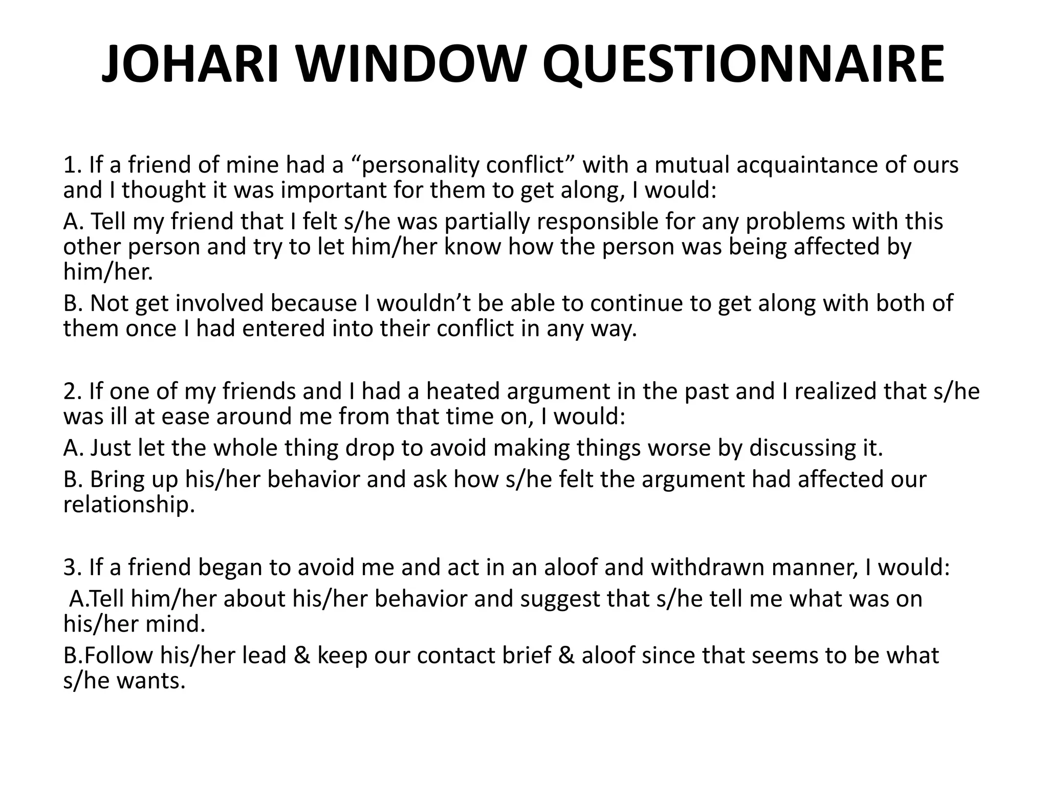 The Johari Window Model it is an organisational behaviour model | PPTX