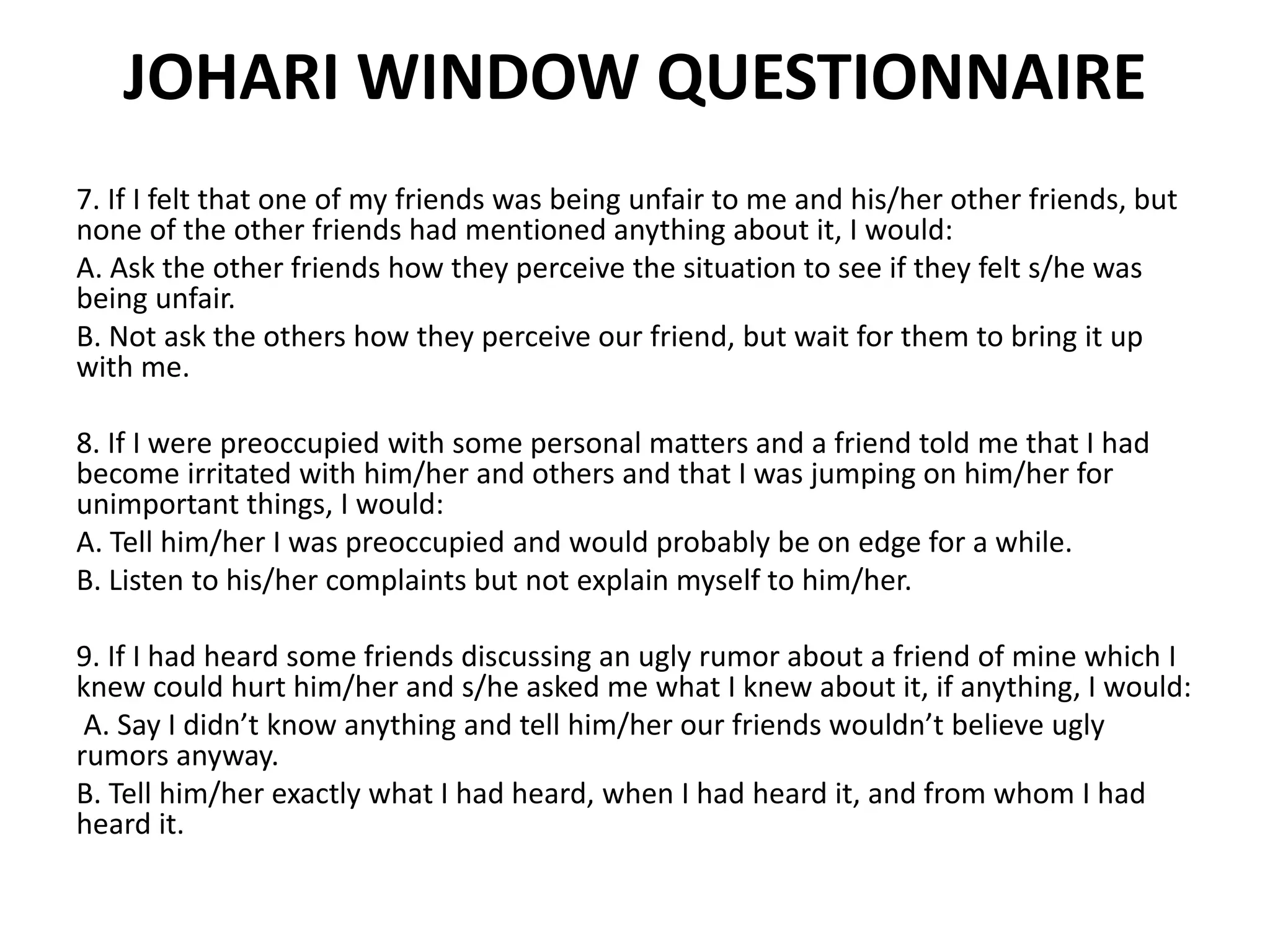 The Johari Window Model it is an organisational behaviour model | PPTX