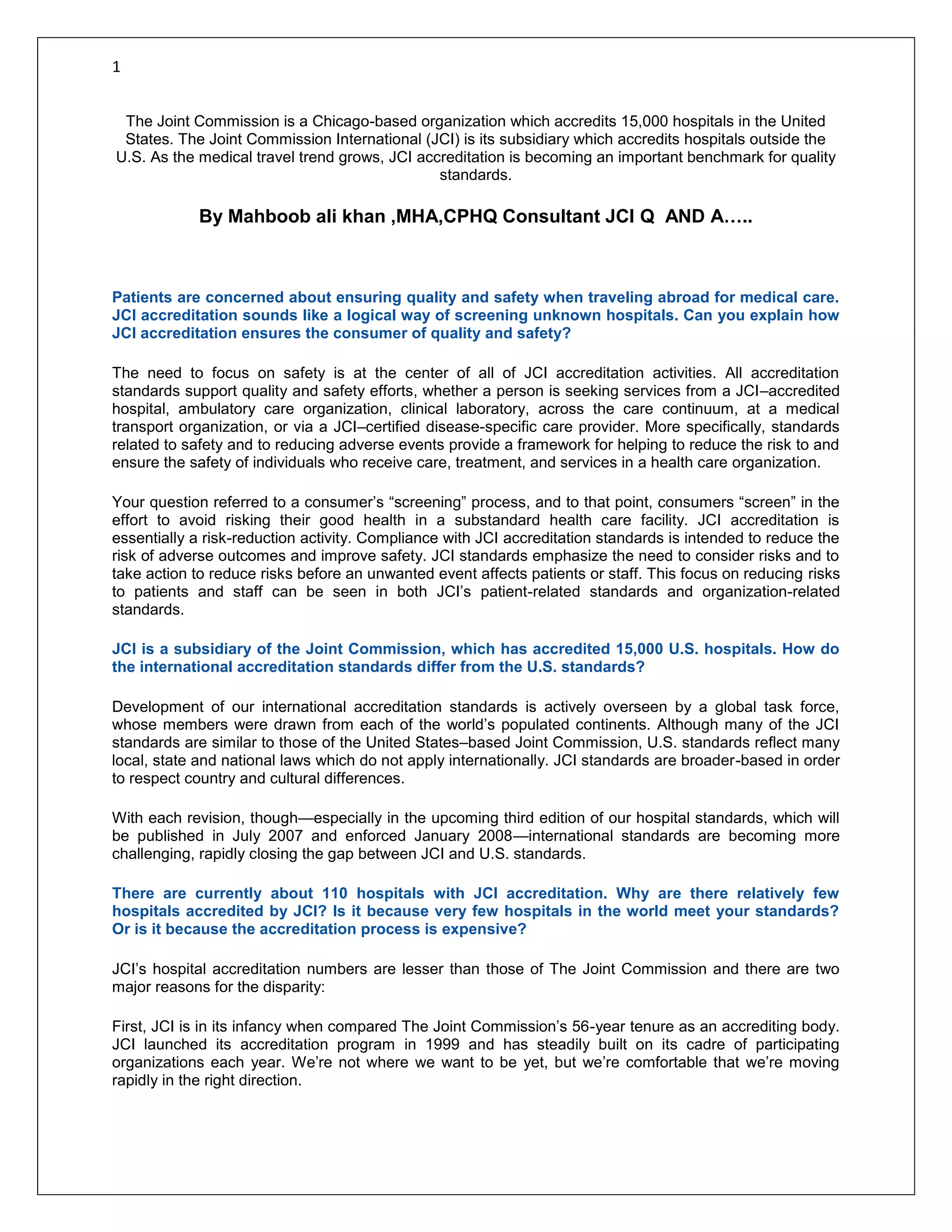 The joint commission Q & A. | DOCX
