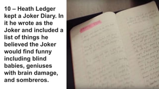 Heath Ledger Joker Journal