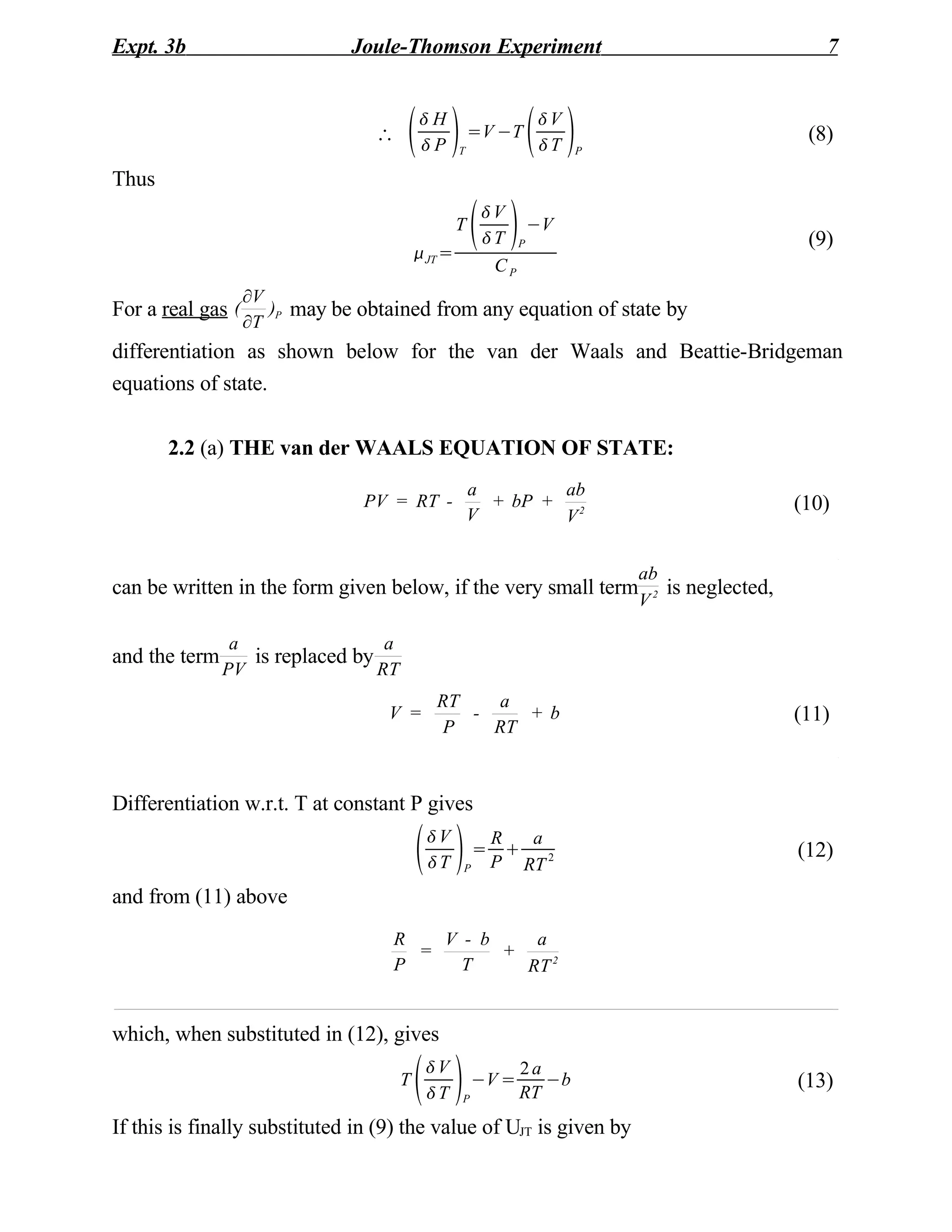 The joule thomson experiment | PDF