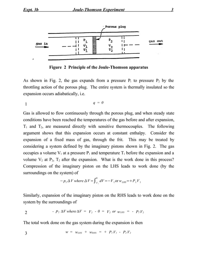 The joule thomson experiment | PDF