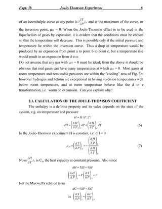 The joule thomson experiment | PDF