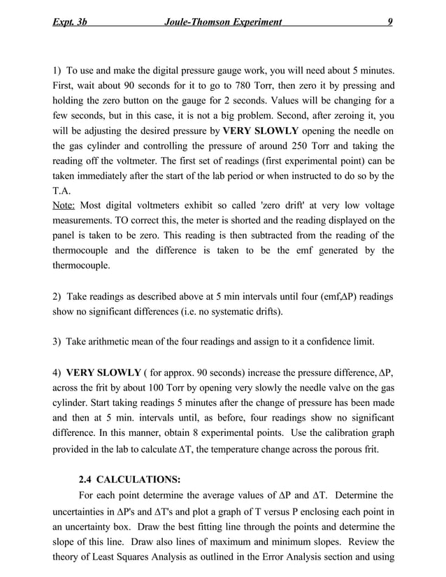 The joule thomson experiment | PDF