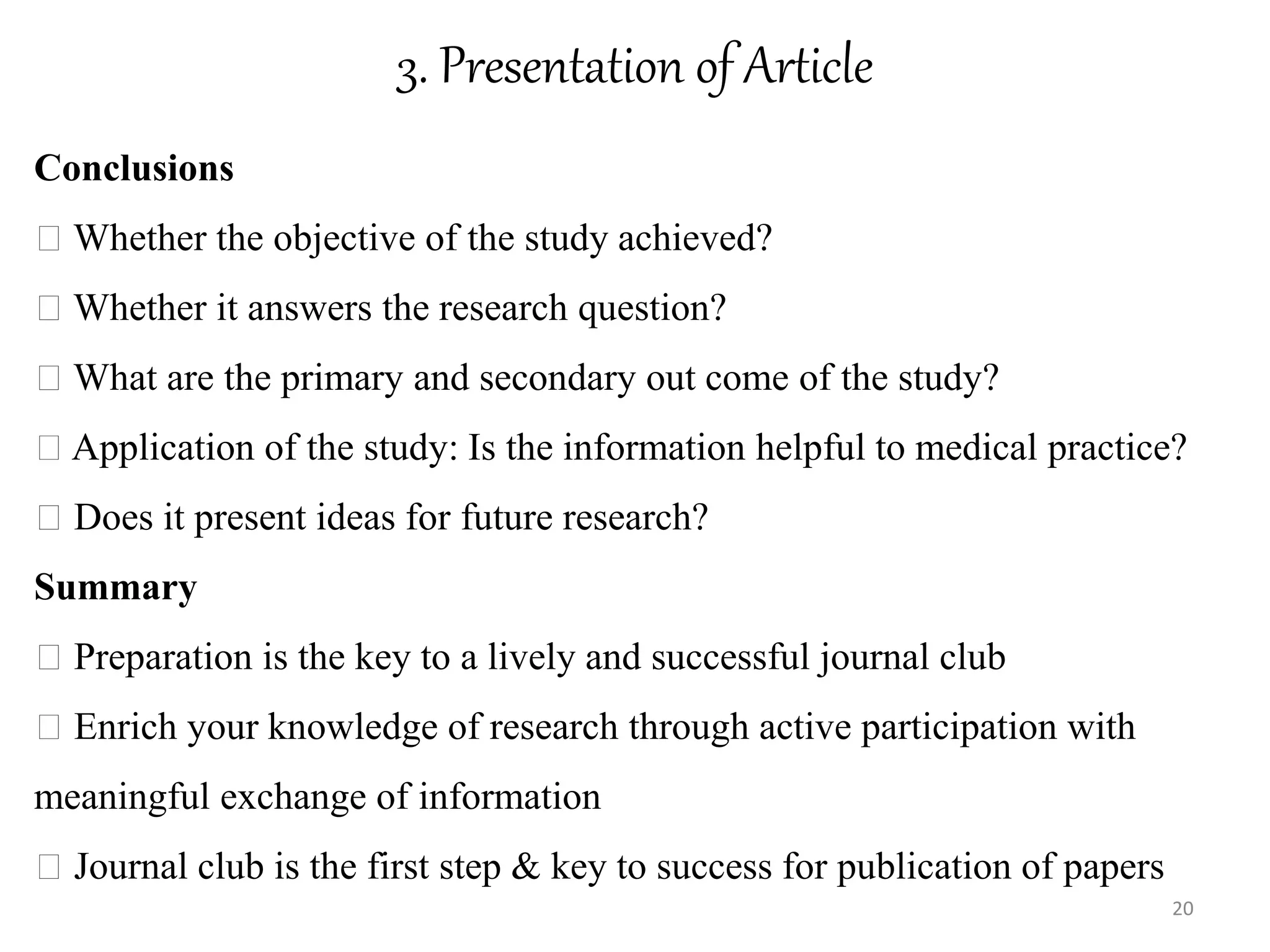 The journal club (education purpose) | PPTX