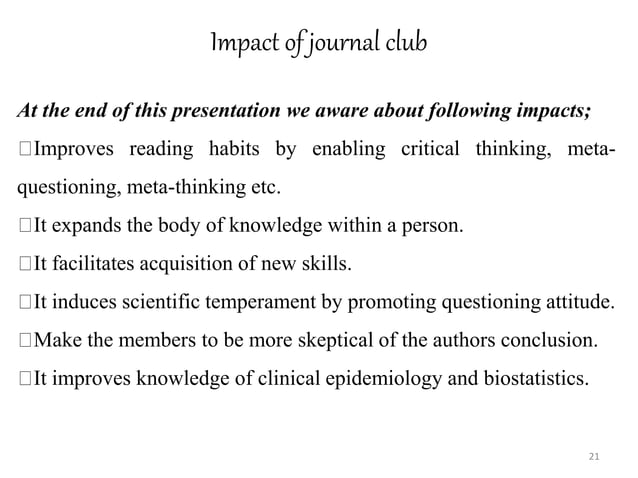 The journal club (education purpose) | PPTX