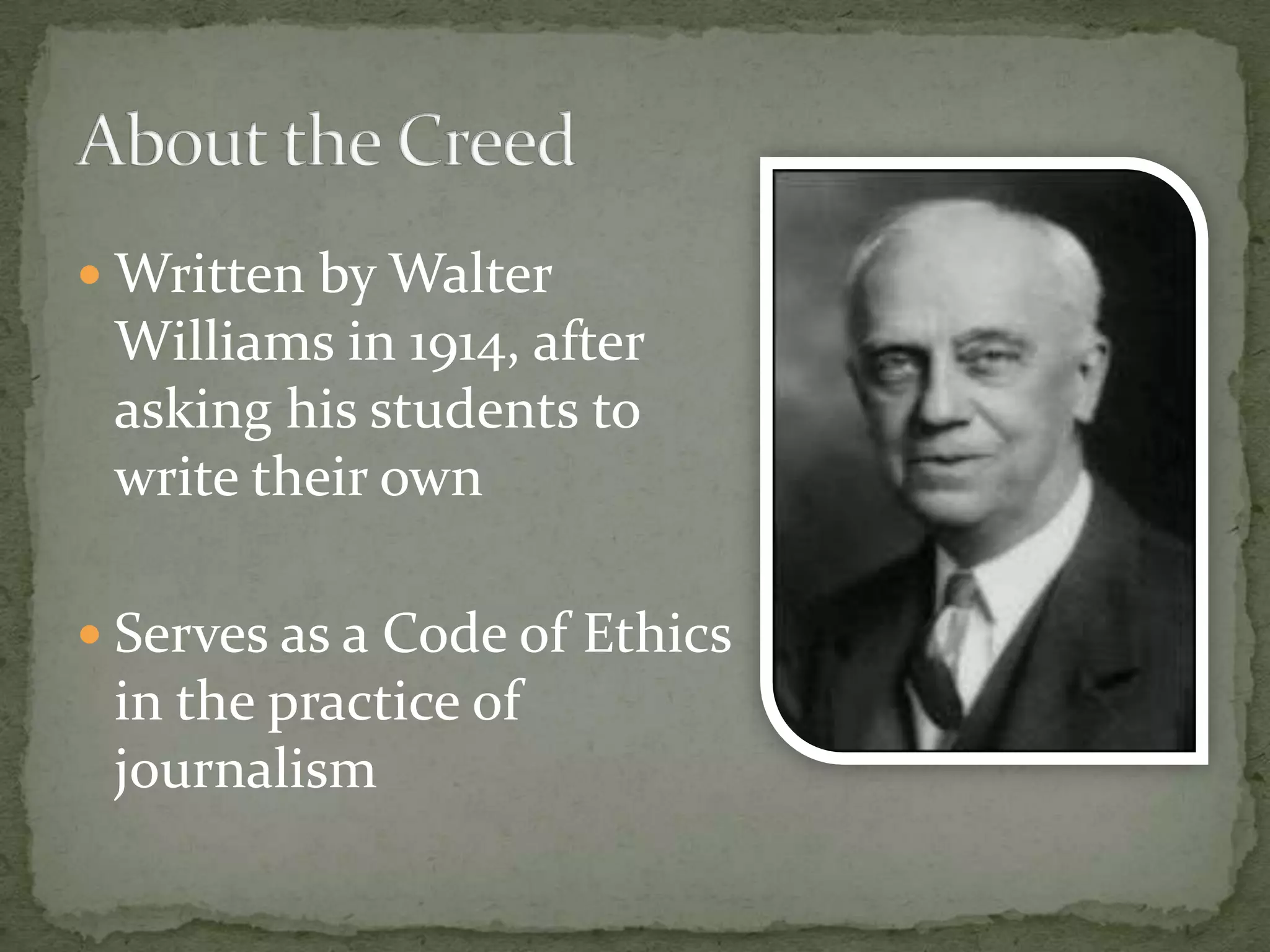 The journalist’s creed | PPTX