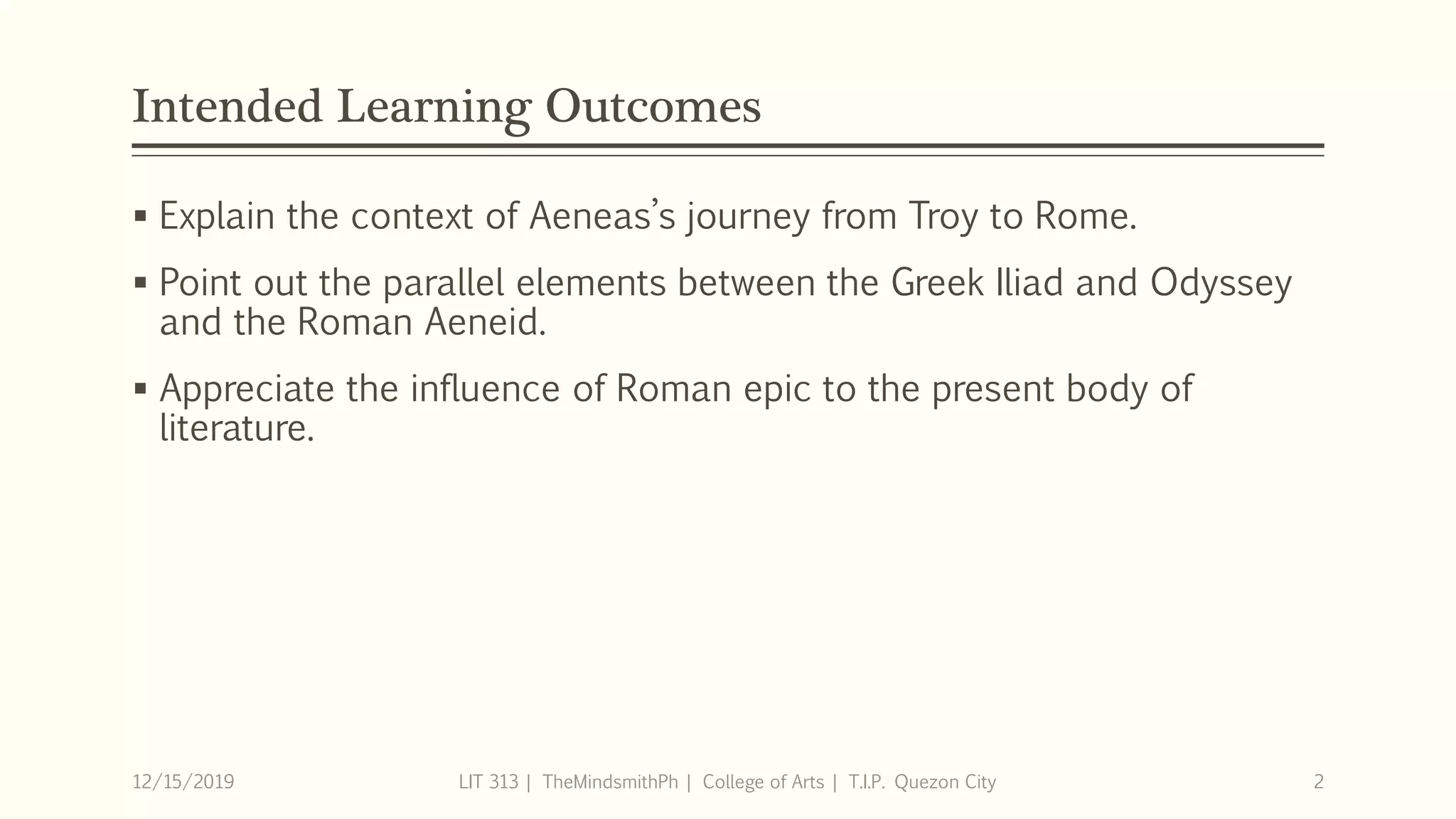The Journey of Aeneas | PPTX