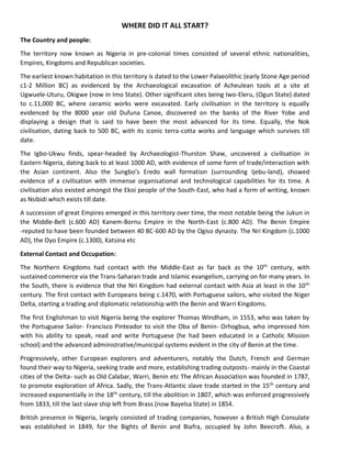 Nigeria- The journey to amalgamation- a brief summary. | PDF