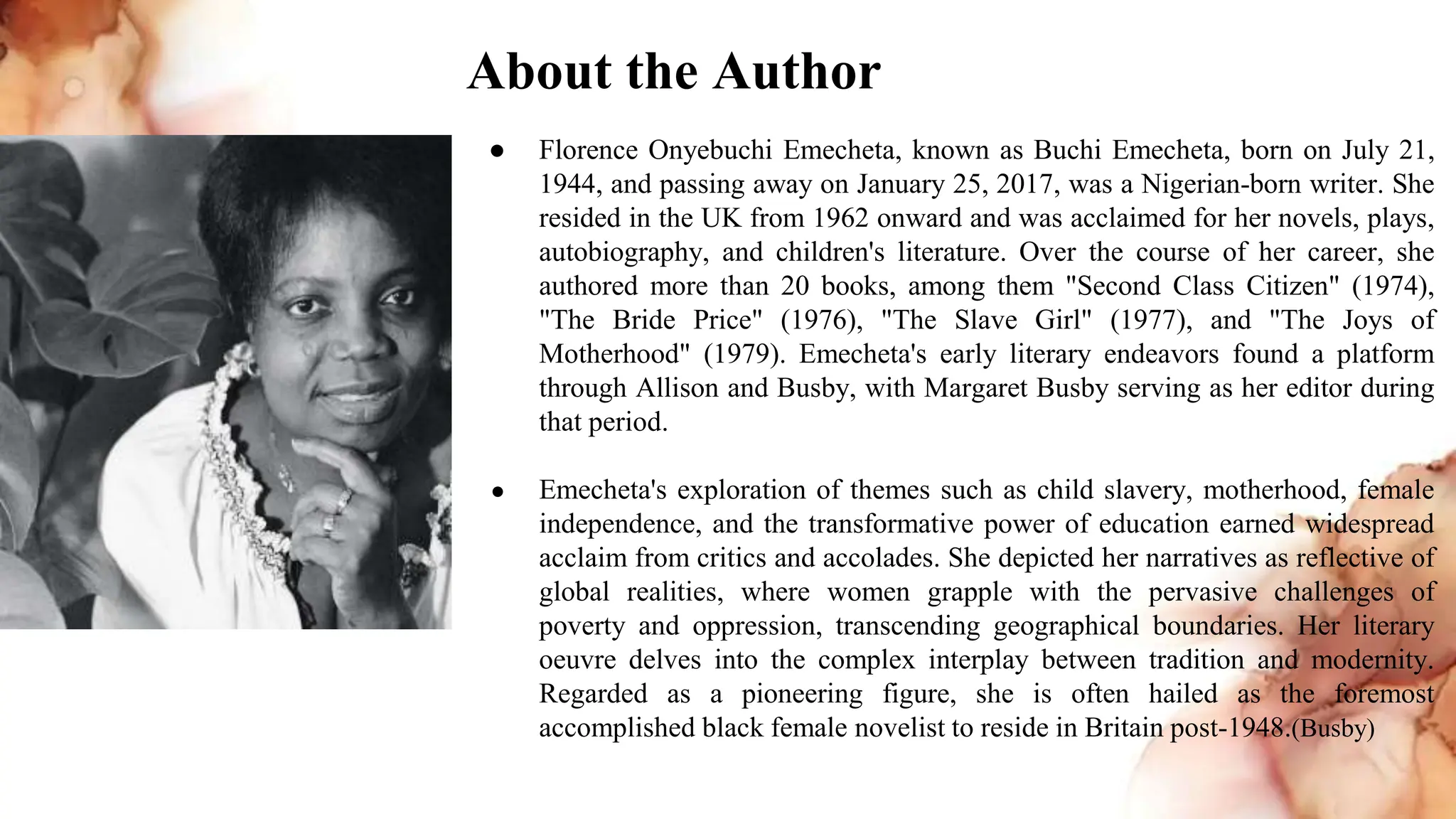 The Joy's of Motherhood | African Literature | PPTX