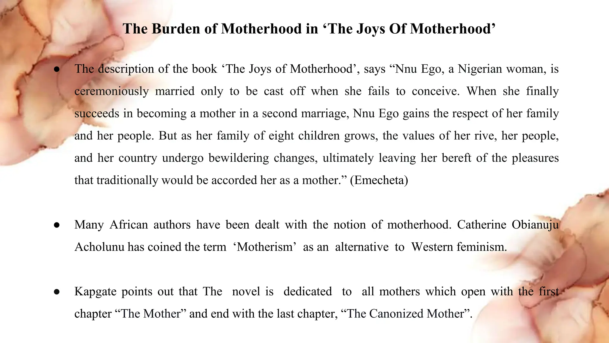 The Joy's of Motherhood | African Literature | PPTX
