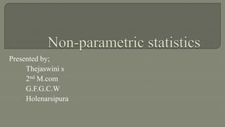 Non-parametric Statistical tests for Hypotheses testing | PPTX