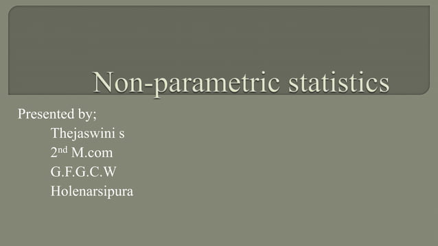 Non-parametric Statistical tests for Hypotheses testing | PPTX
