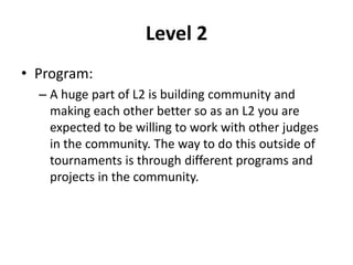 The judge levels | PPT