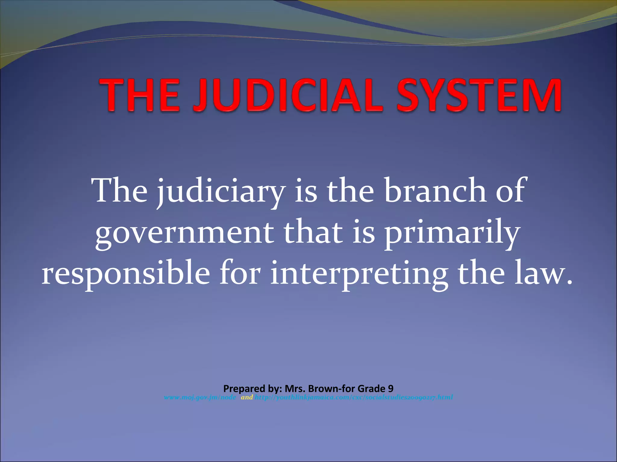 The judicial system | PPT