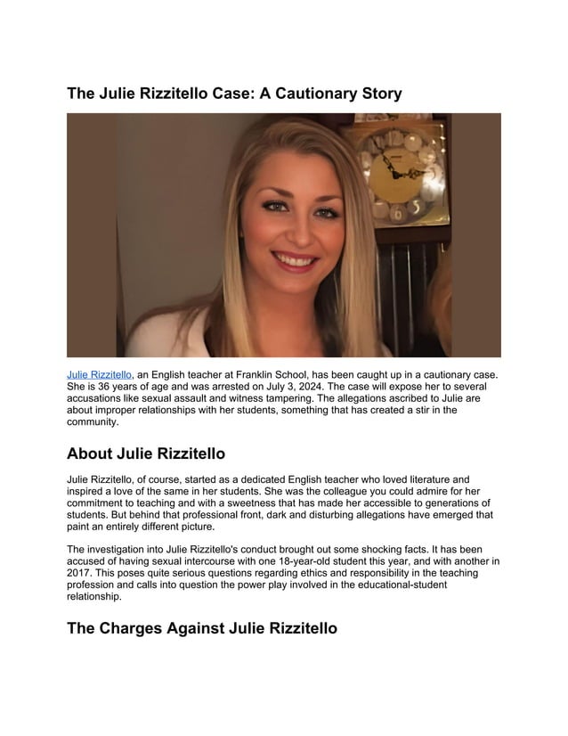 The Julie Rizzitello Case_ A Cautionary Story.docx | Medical Health