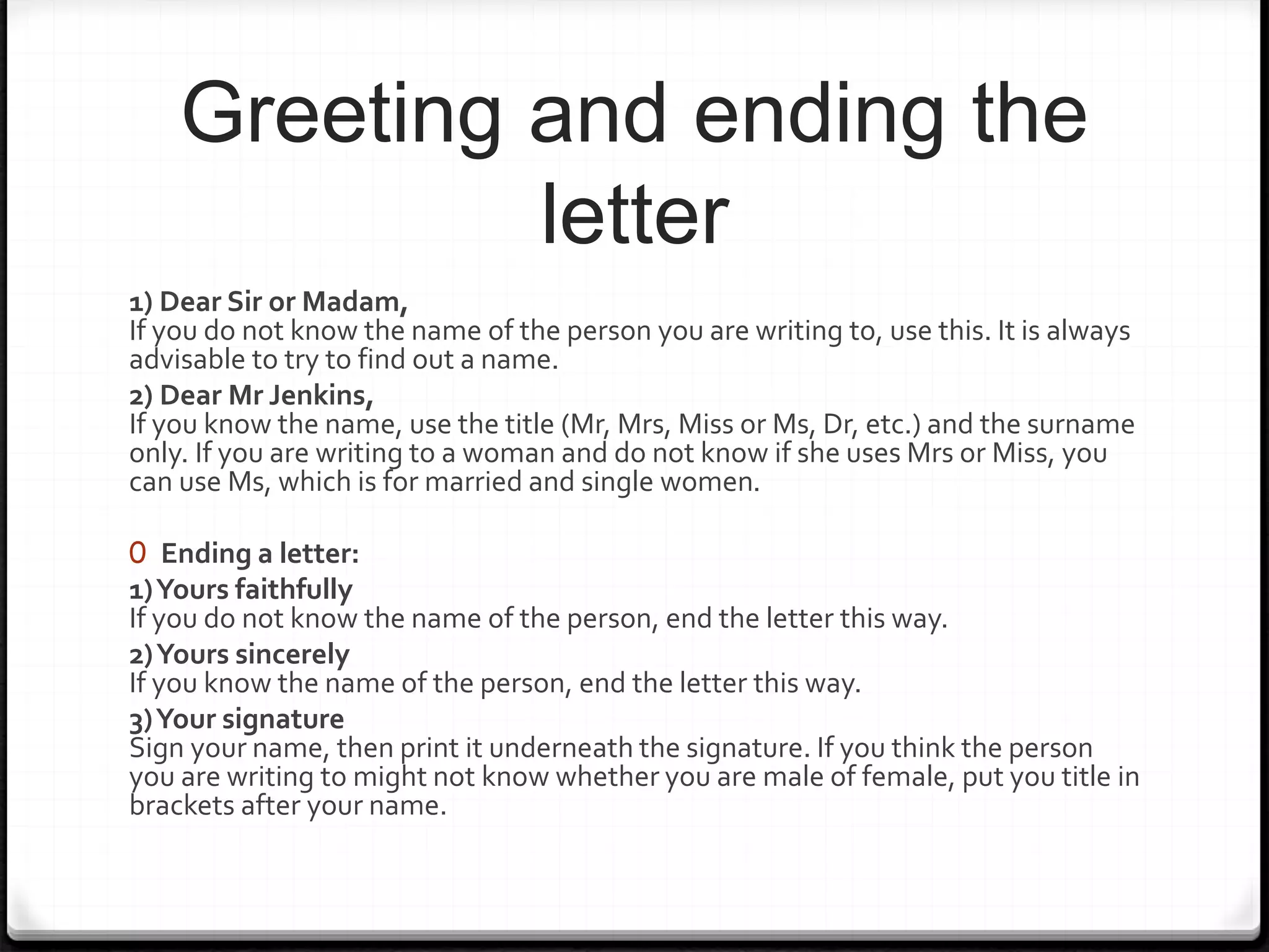 Letter writing | PPTX