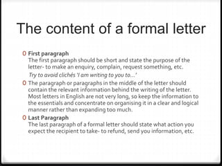 Letter writing | PPTX