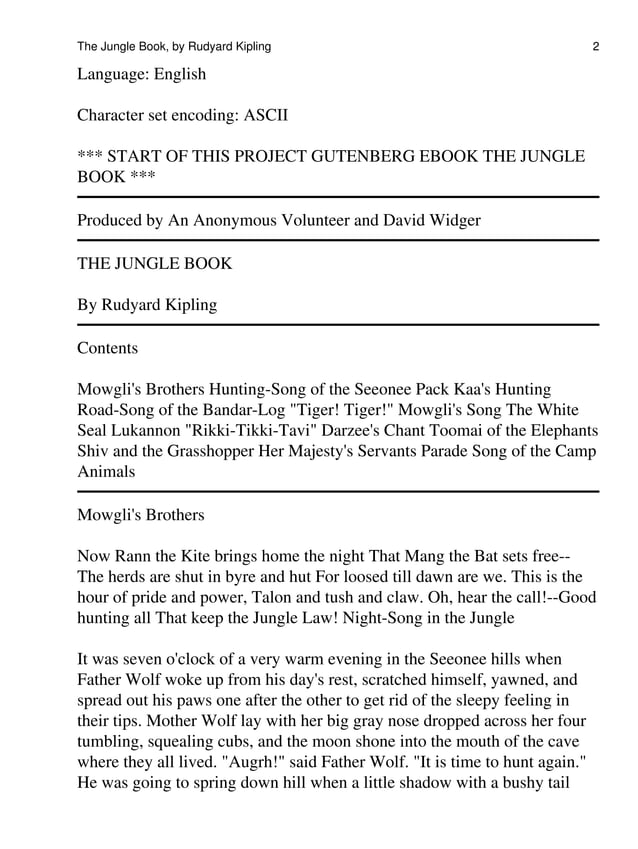 The jungle book | PDF