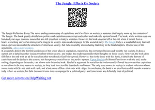 The Jungle Essay Example | PPT