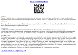 The Jungle Essay Example | PPT