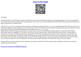 The Jungle Essay Example | PPT