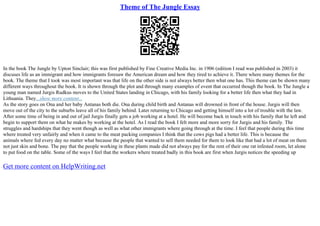 The Jungle Essay Example | PPT