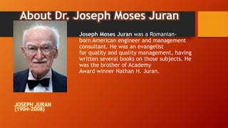 juran philoshophy(Management Guru) | PPTX | Business | Business and Finance