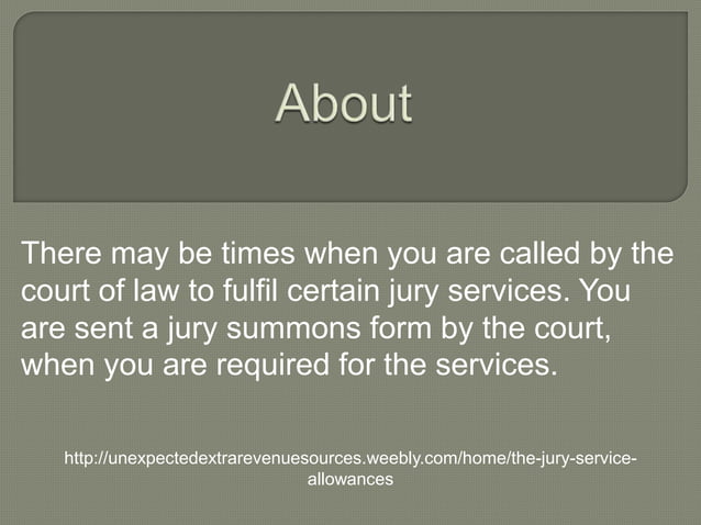The jury service allowances | PPTX