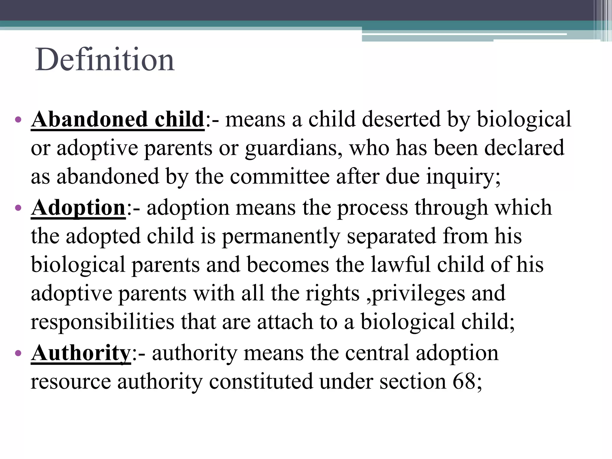 The juvenile justice (care and protection of children) act, 2015 | PPTX