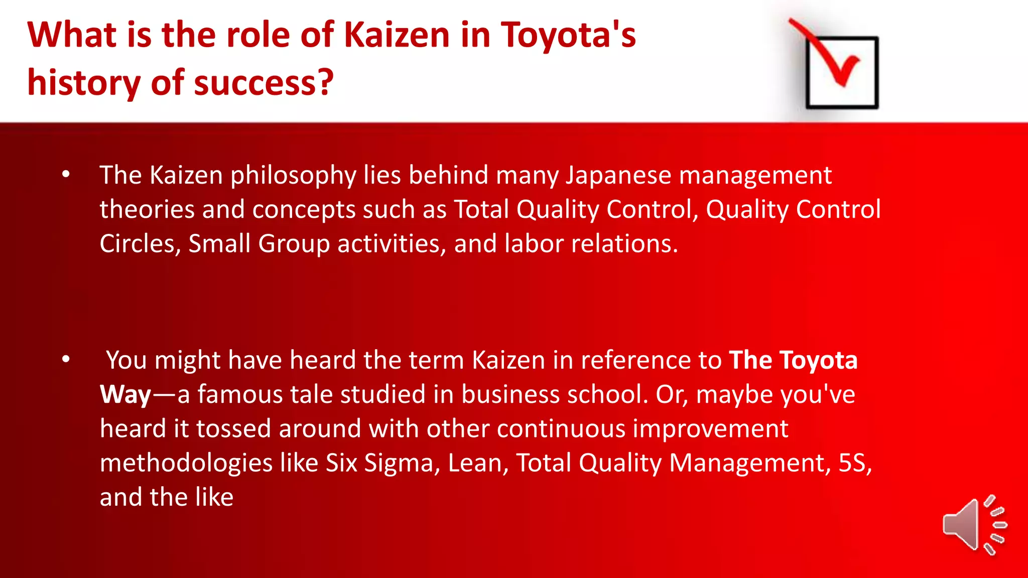 The kaizen methodology | PPTX