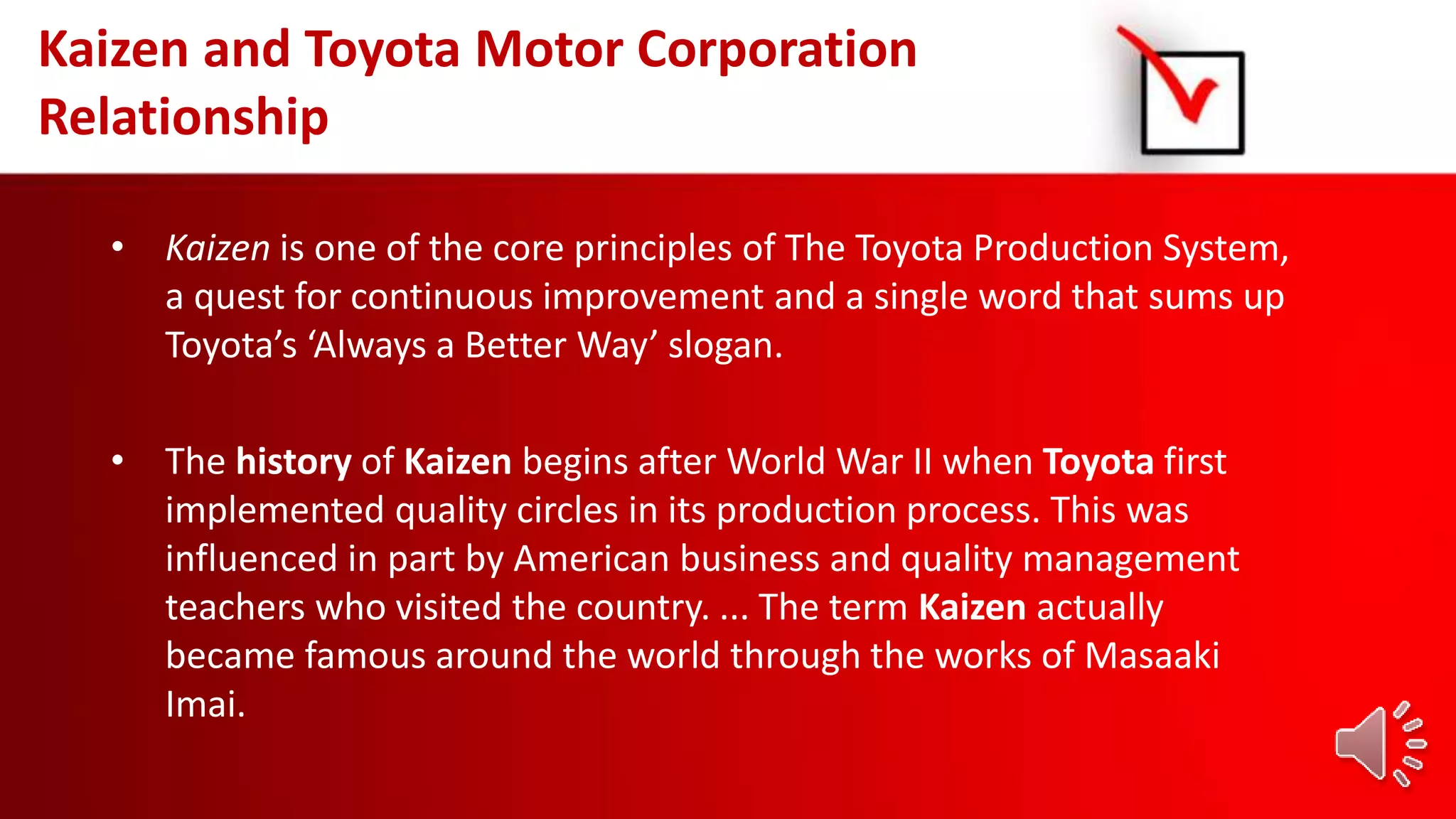The kaizen methodology | PPTX
