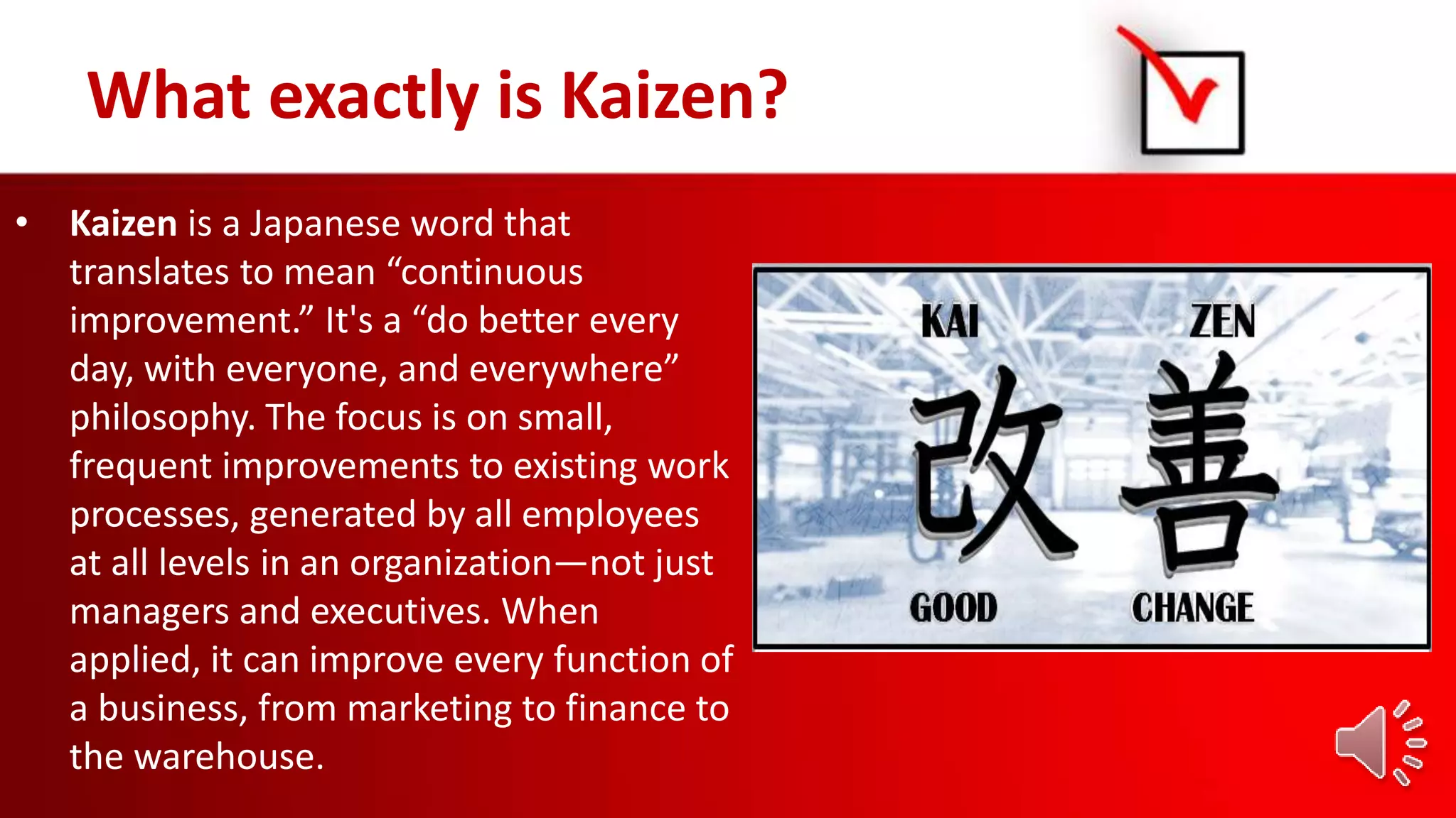 The kaizen methodology | PPTX