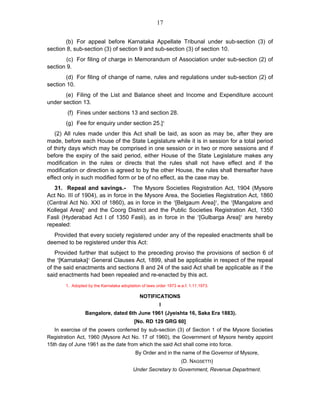 Apartment Management: The Karnataka Societies Registration Act, 1960 | PDF