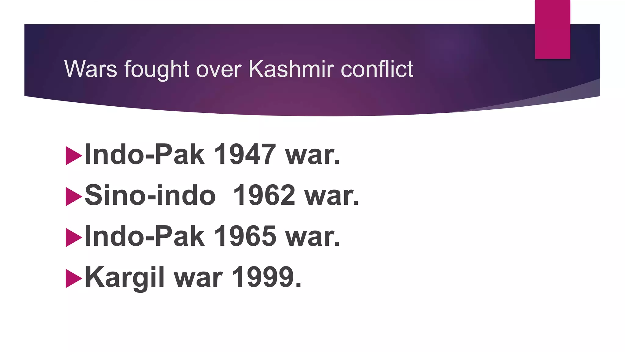 The kashmir conflict. | PPTX