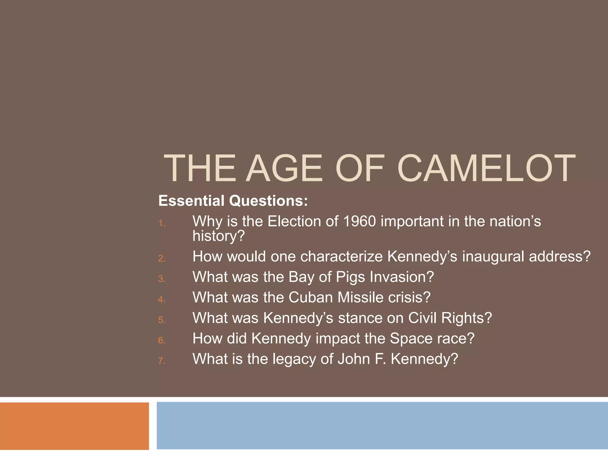 The Kennedy Administration | PPTX | History | Genres