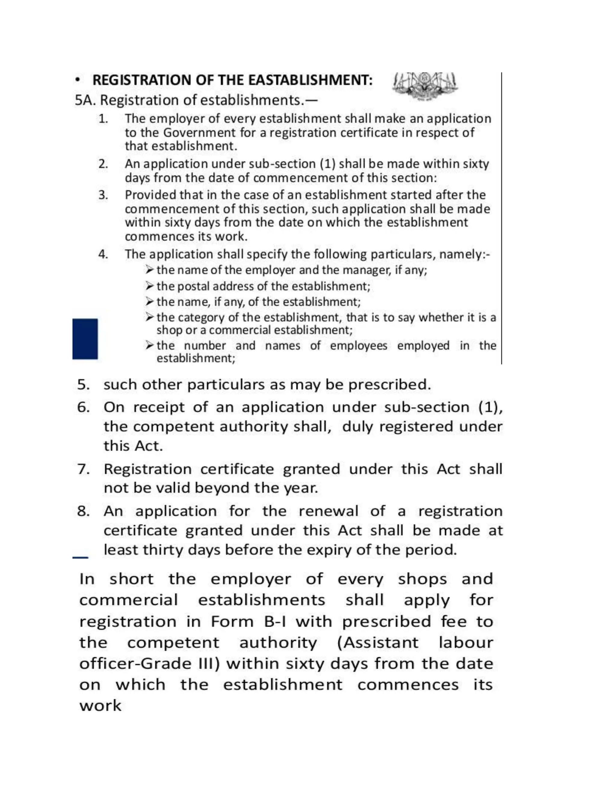 The kerala shops and commercial establishments act | DOCX