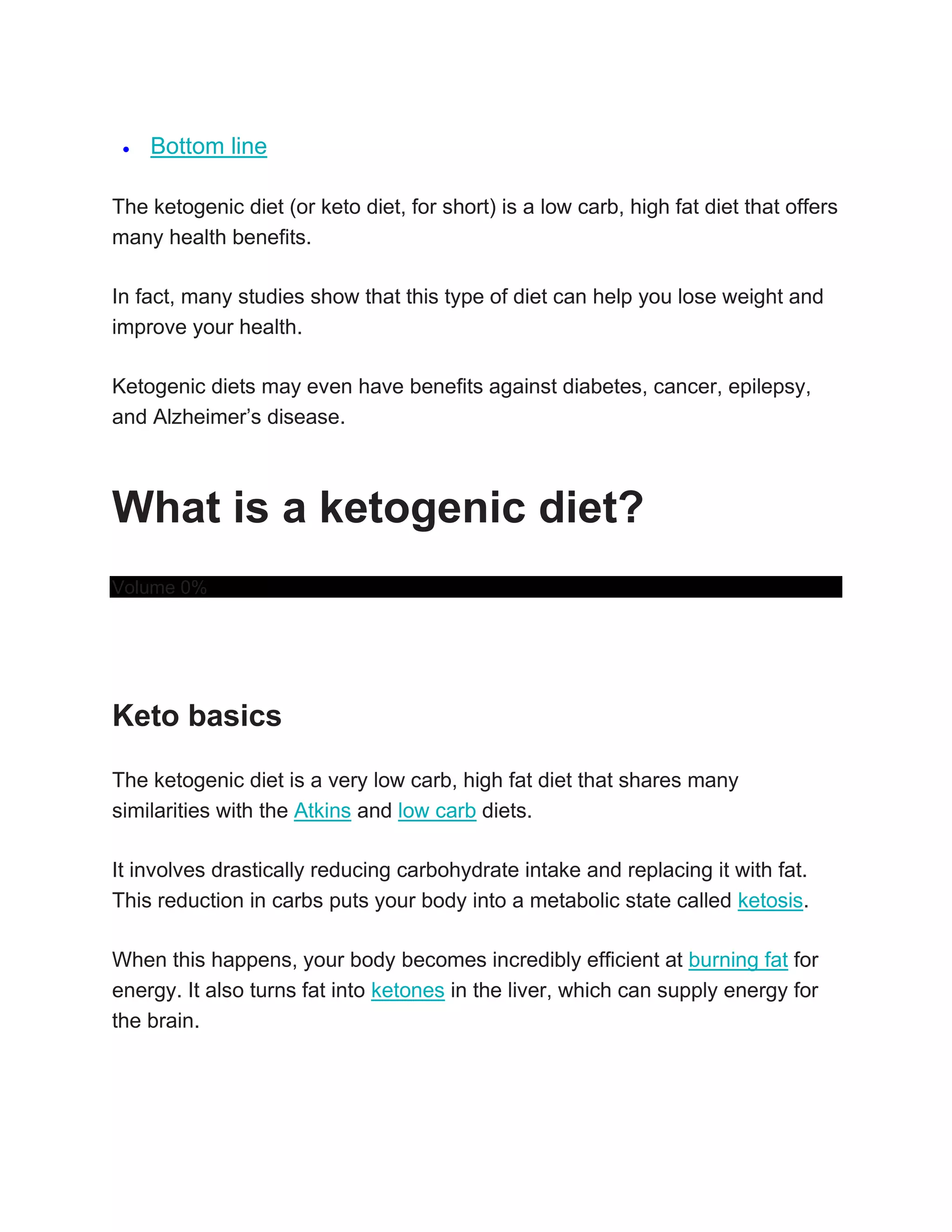 The ketogenic diet | PDF