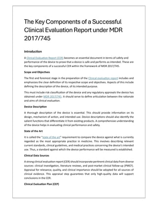 The Key Components of a Successful Clinical Evaluation Report under MDR ...