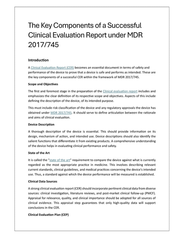 The Key Components of a Successful Clinical Evaluation Report under MDR 2017 745.pdf